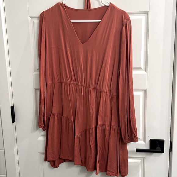 SHEIN | Dresses | Rustic Orange Tiered Dress Shein Size Xlarge | Poshmark